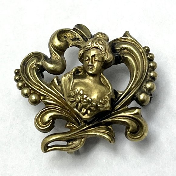 Vintage | Jewelry | Estate Gold Filled Ps Co Woman Bust Brooch Pin ...